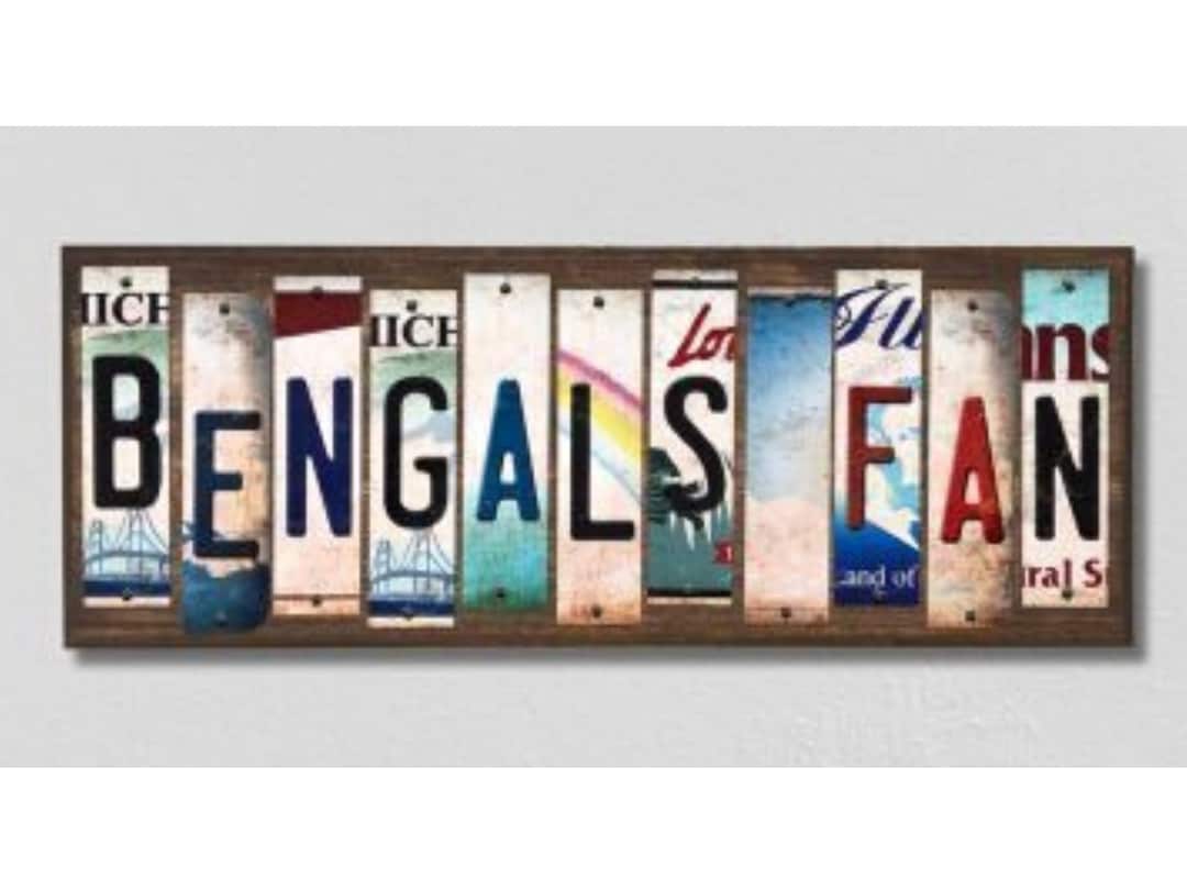 Cincinnati Bengals Fan Handmade Wood Sign With Metal License Plate ...