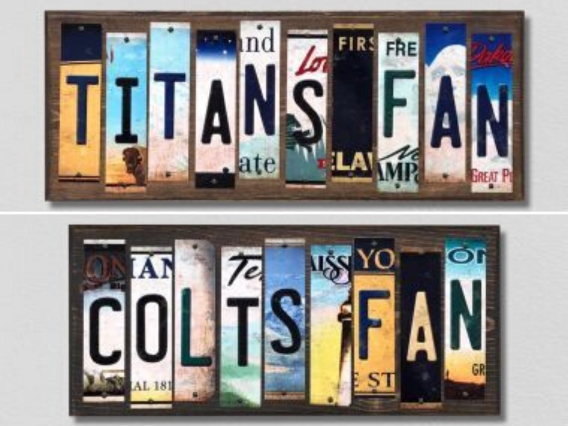 Indianapolis Colts Fan Handmade Wood Sign with Metal License | Etsy