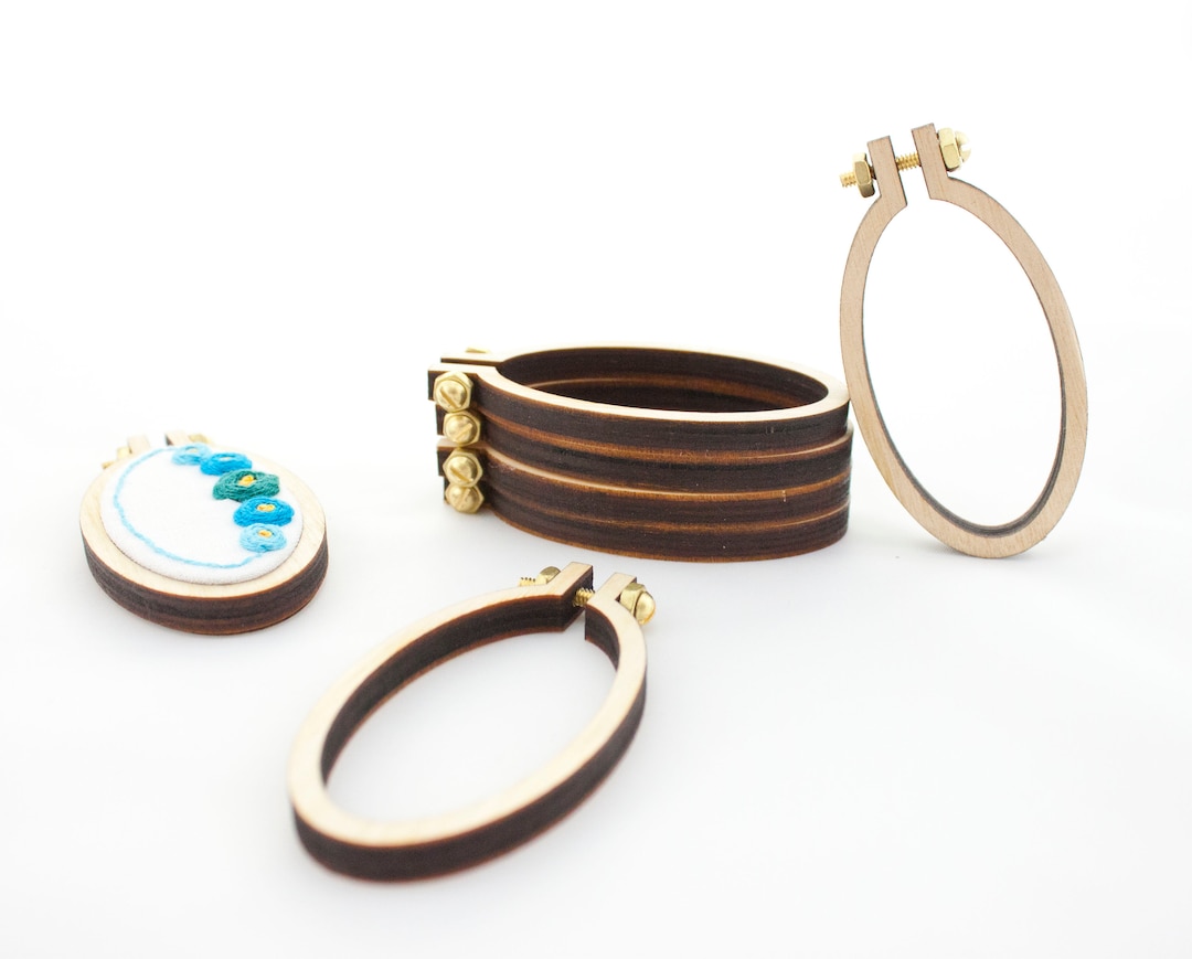 Mini Embroidery Hoop - 1.5" X 2.5" - Mini Hoop Kit - Oval Mini Hoop ...