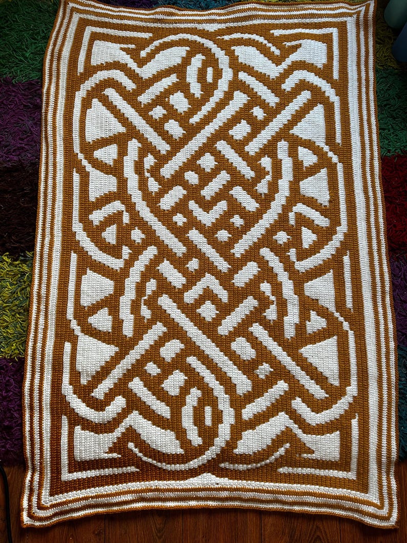 Celtic Knot Crochet Blanket Pattern | Mosaic Overlay Throw (PDF) - Etsy