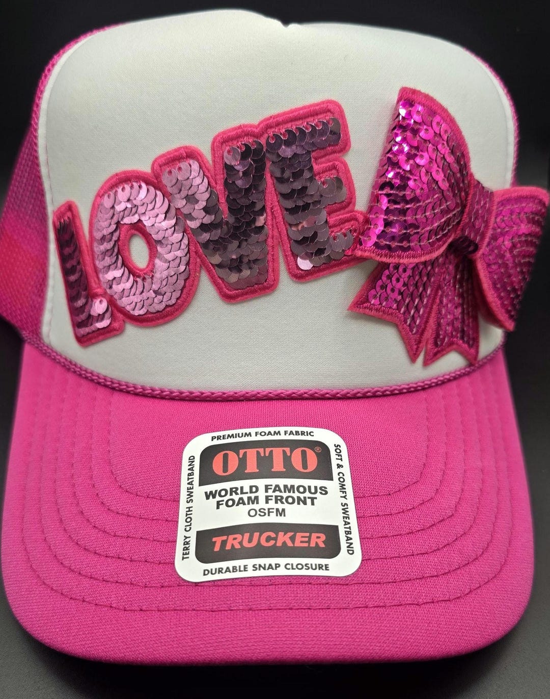 Ladies Valentines LOVE Trucker Hat Hot Pink Sparkly - Etsy