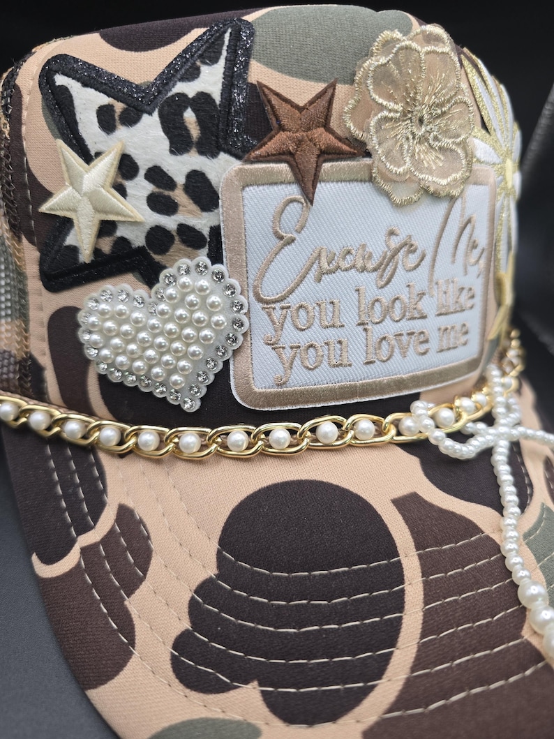 Ladies Excuse Me You Look Like You Love Me Trucker Hat on Tan Camo - Etsy