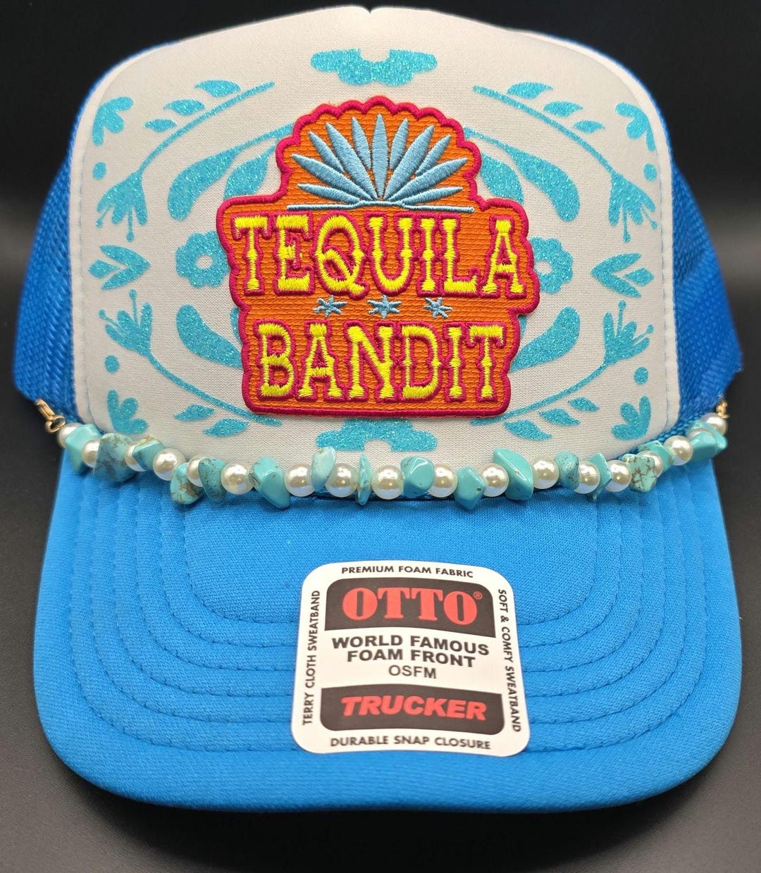 Tequila Bandit Trucker Hat, Blue Glitter - Etsy