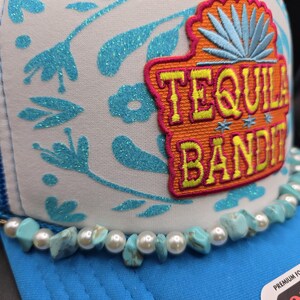 Tequila Bandit Trucker Hat, Blue Glitter - Etsy