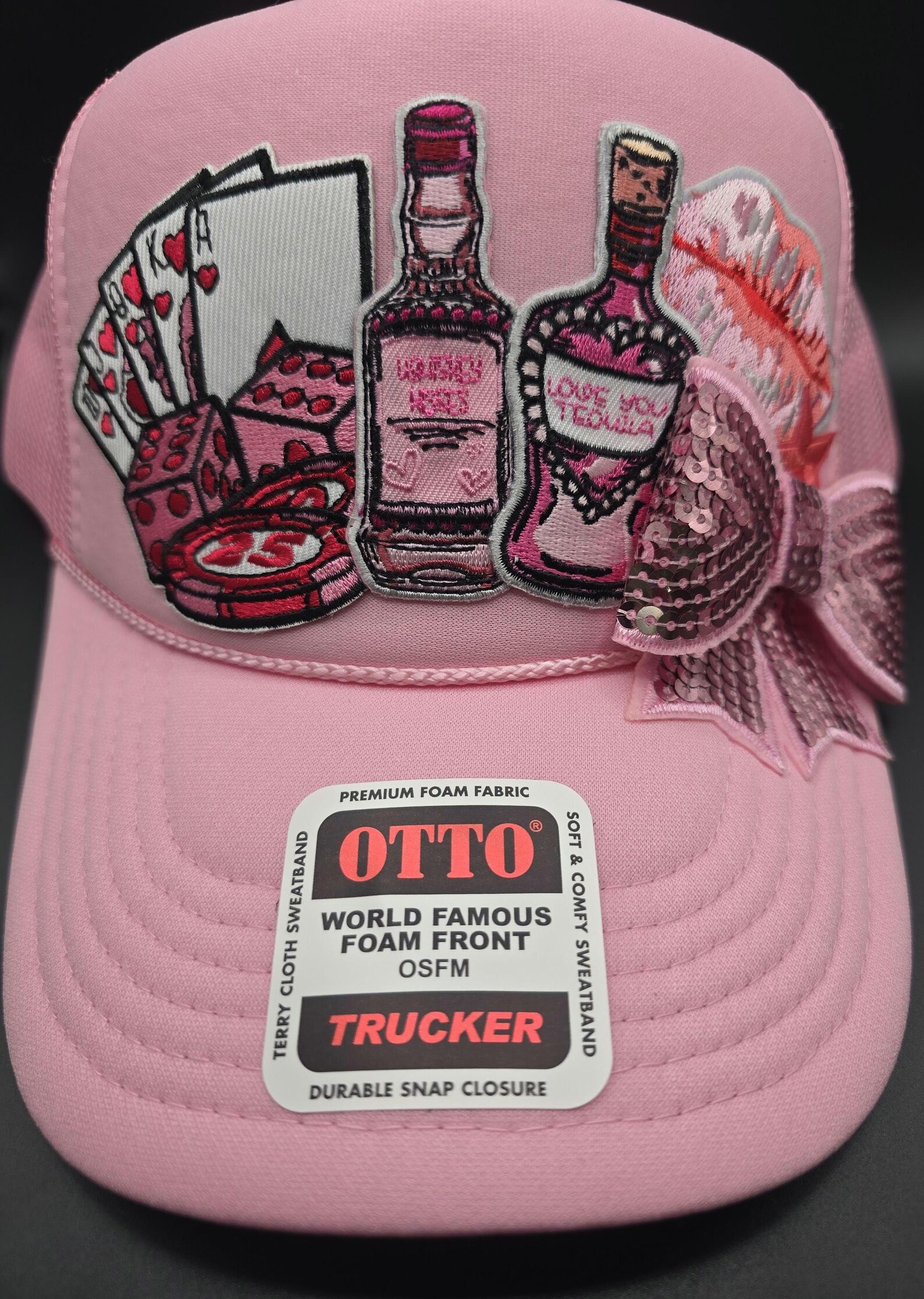 Ladies Valentines Trucker Hat With Cards and Liquor Bottles With 3d ...