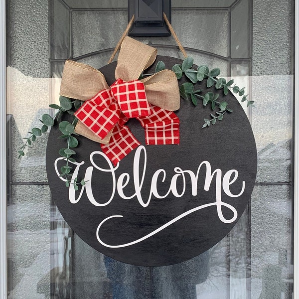 Red Welcome Sign for Front Porch - Etsy