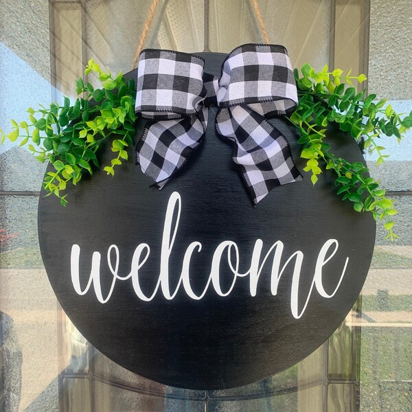 Round Welcome Signs for Front Door - Etsy
