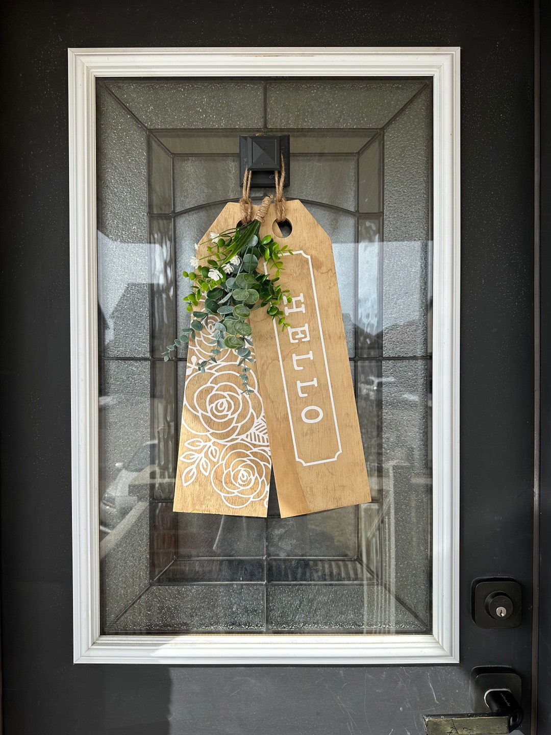 Hello Wooden Door Tags, Boho Inspired Hanger, Porch Sign, Welcome Sign ...