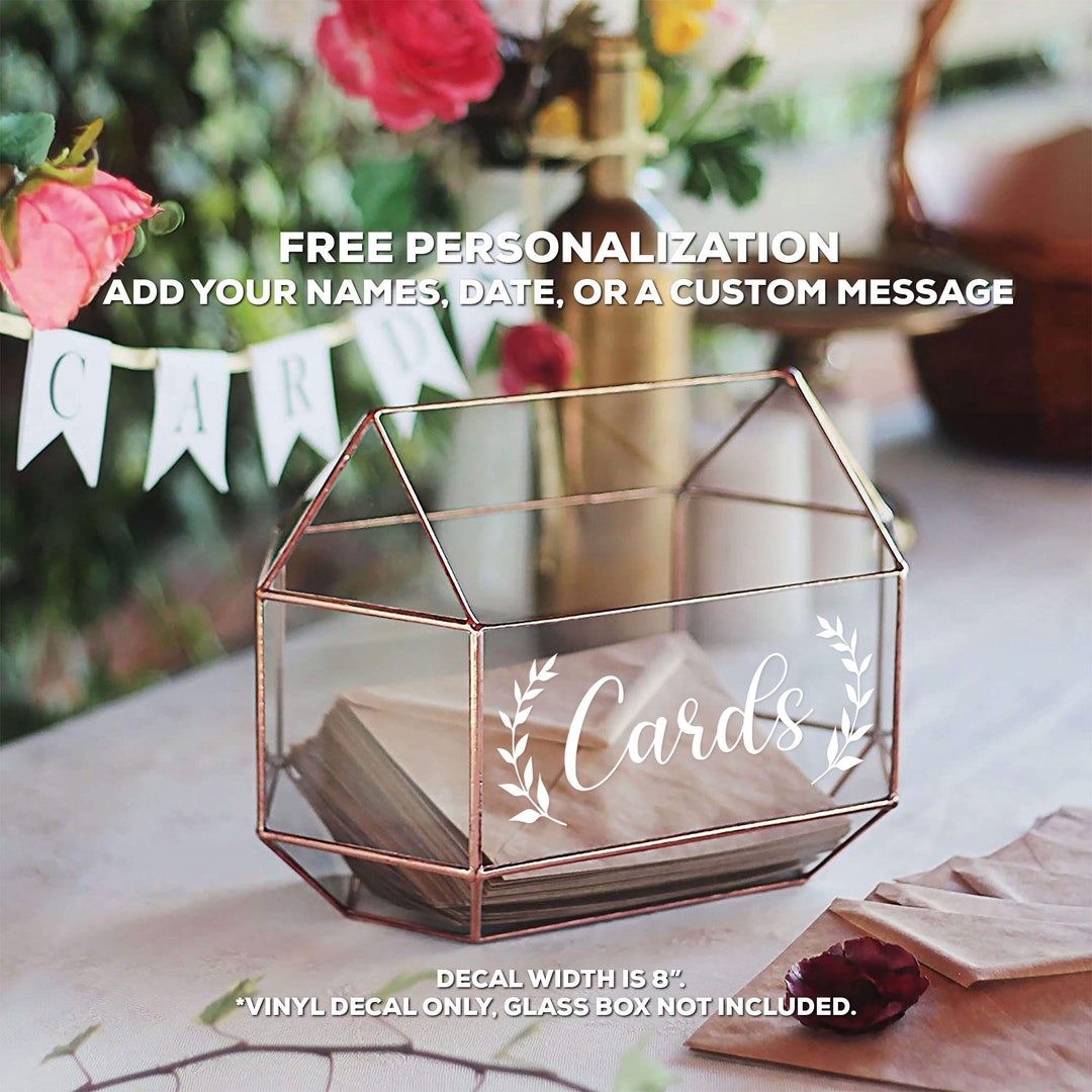 Custom Wedding Card Box Vinyl Decal, Gold Card Box Decal, Card Box Sign ...