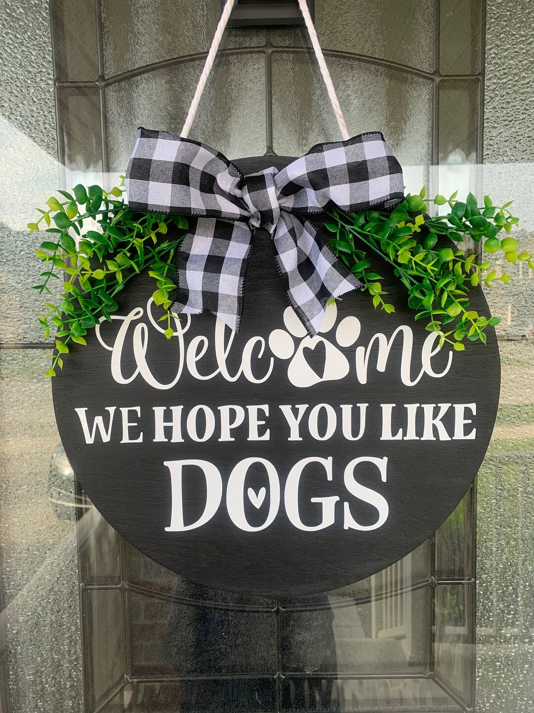 Welcome We Hope You Like DOGS Door Hanger, Ready to Ship Next Day ...