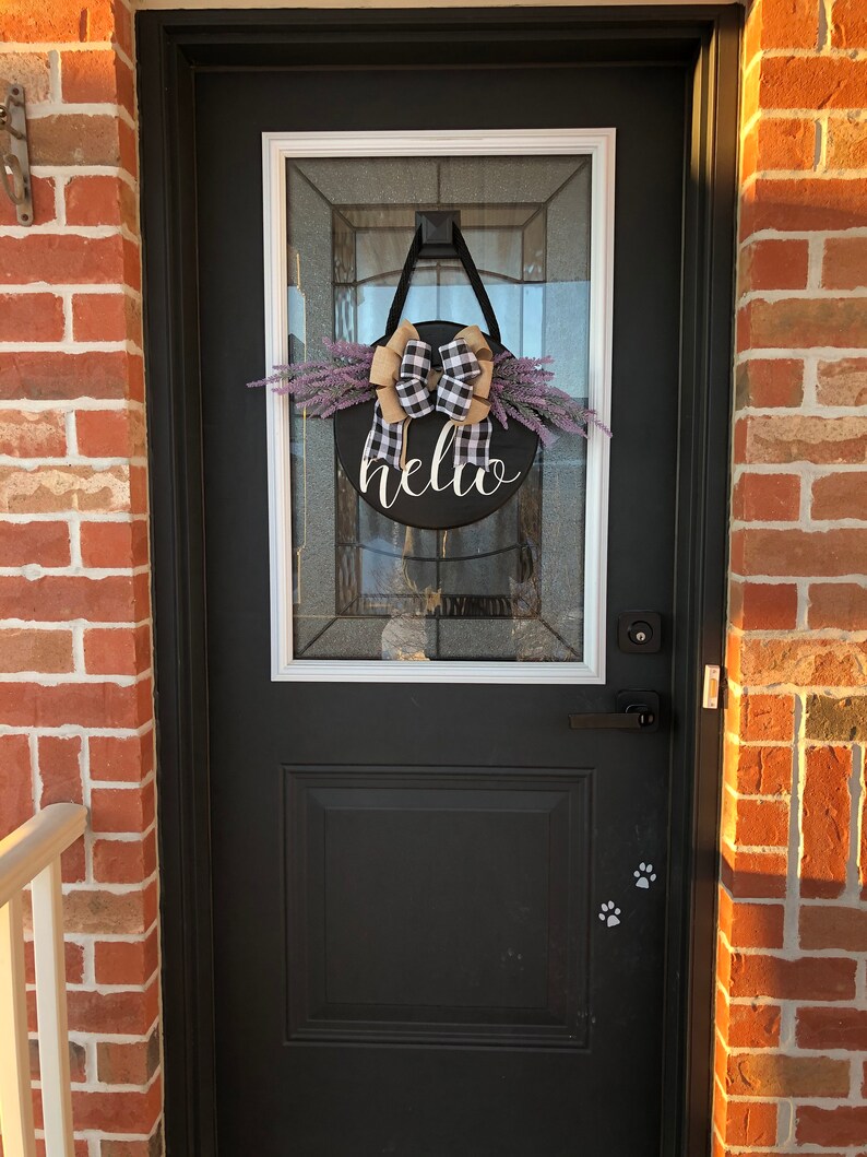 Hello Front Door Hanger Welcome Sign Wood Door Sign Front | Etsy