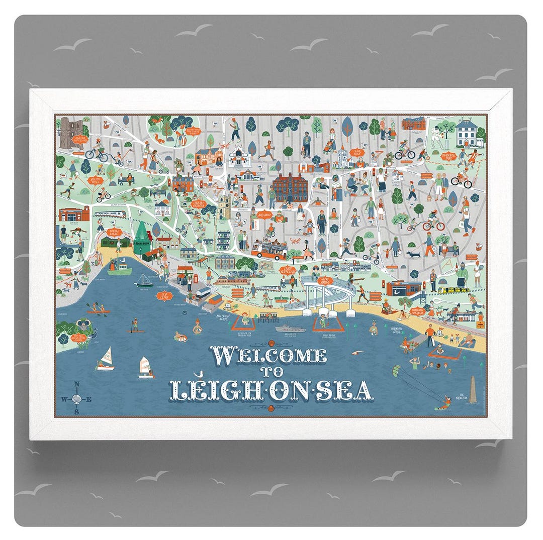 A2 Illustrated Leigh on Sea Map/a2,a1,a0 - Etsy UK