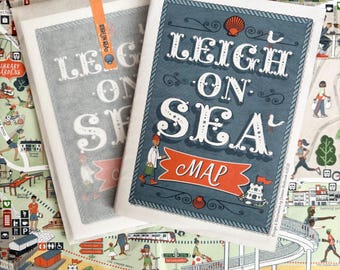 A2 Illustrated Leigh on Sea Map/a2,a1,a0 - Etsy UK
