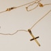 14k Yellow Gold Stamped Cross Necklace. - Etsy
