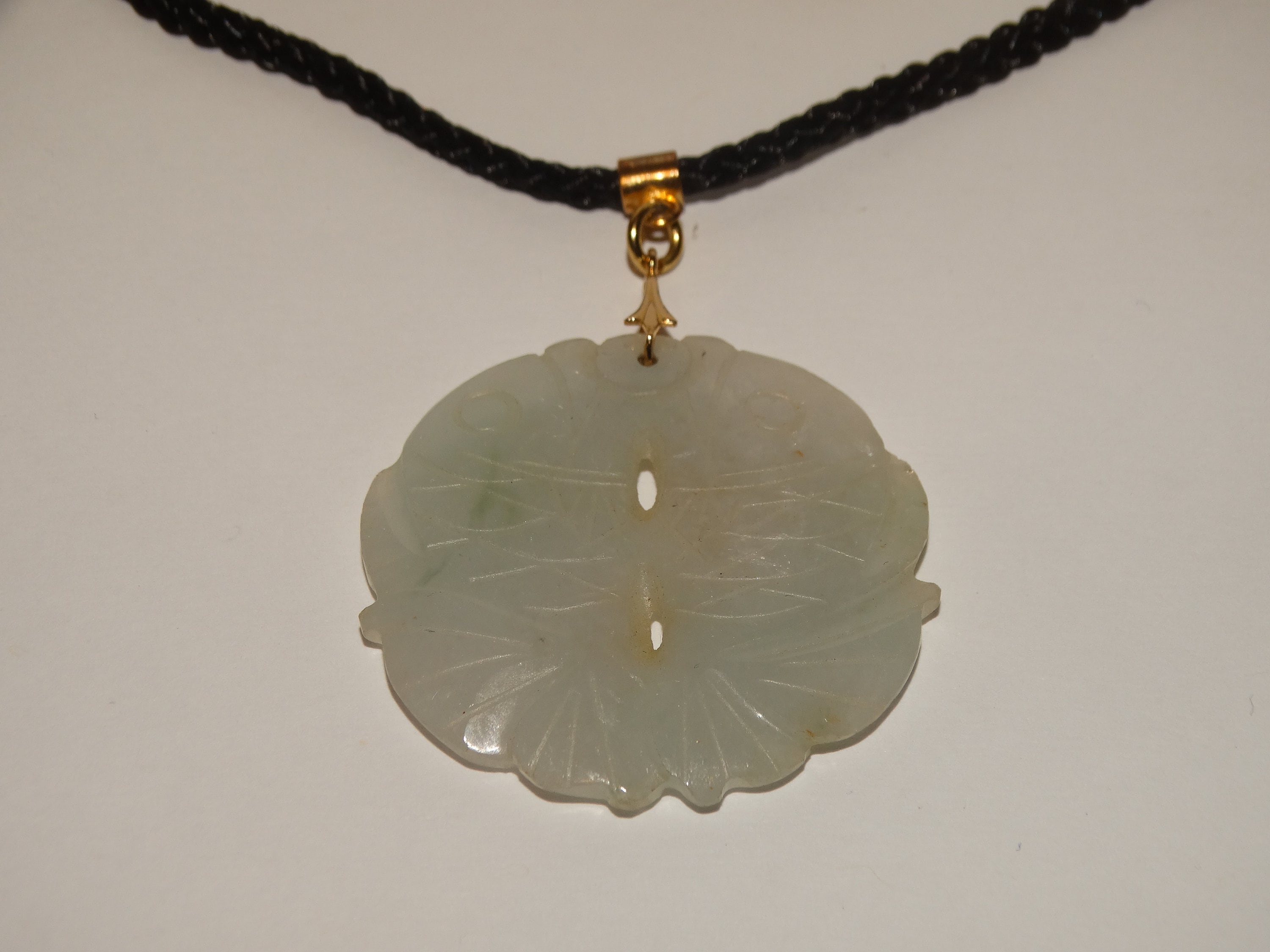 14k Asian Chinese Hand Carved Jade Double Fish Pendant | Etsy