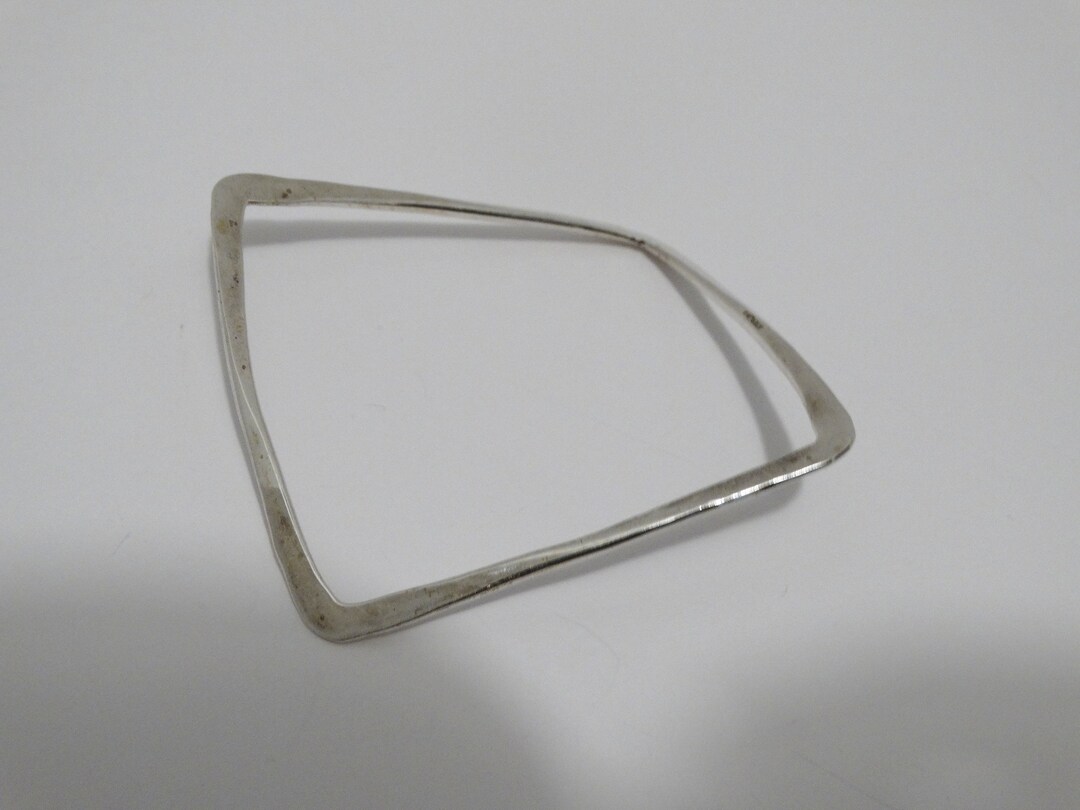 Rare Sterling Silver Square Design Bangle Bracelet. - Etsy