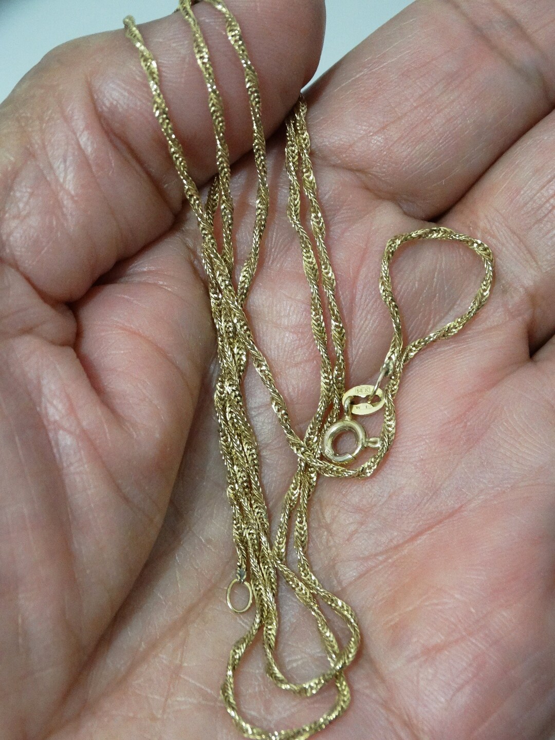 Italian 14k UNO- A-ERRE Designer Signed 24" Twisted Rope Chain Necklace ...
