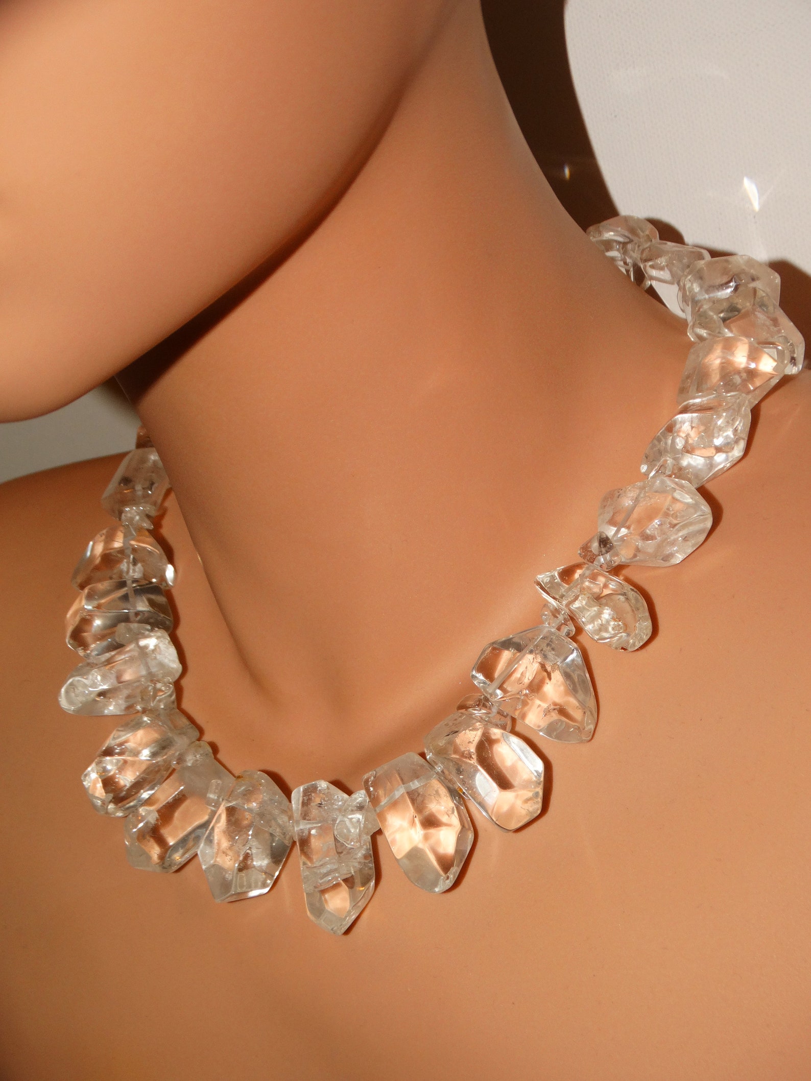 Sterling Silver Heavy Natural Earth Mined Rock Crystal No Sharp Edges ...