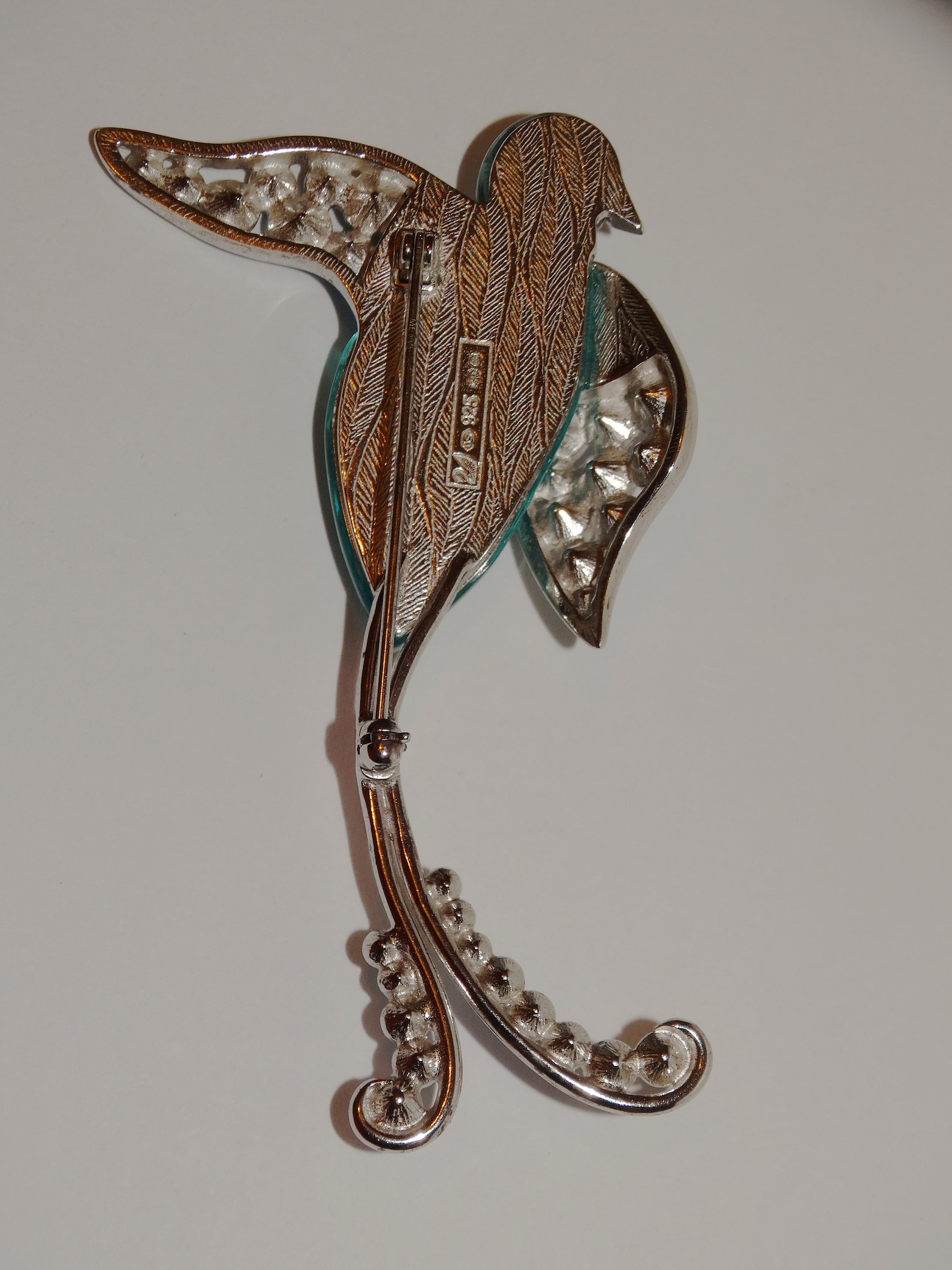 Swarovski Sterling Silver Signed Blue Bird Brooch. | Etsy