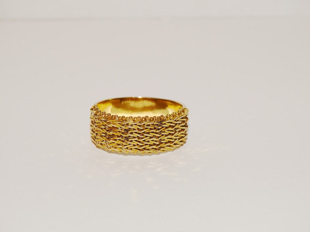 14k Solid Yellow Gold Mexican Designer 7g. Size 10 Ring. - Etsy