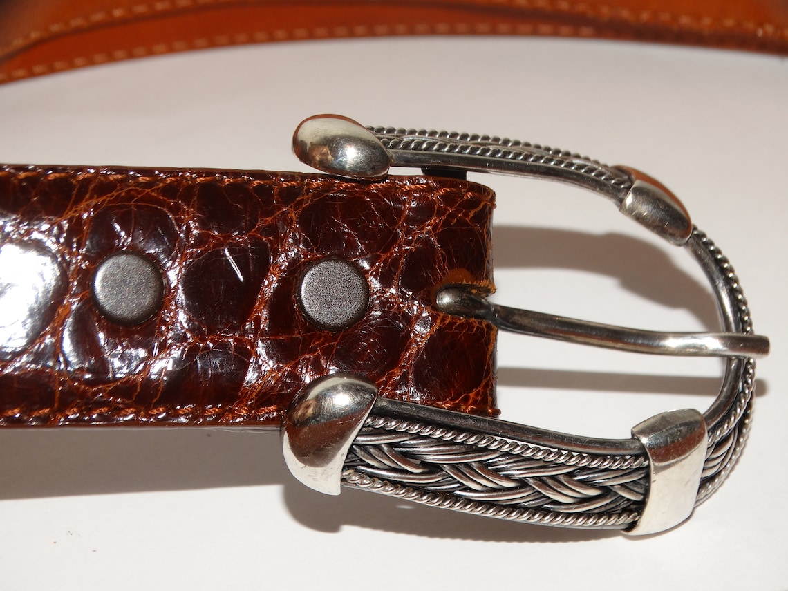 Ron Rizzo Sterling Silver Handmade Basket Weave Design Buckle - Etsy