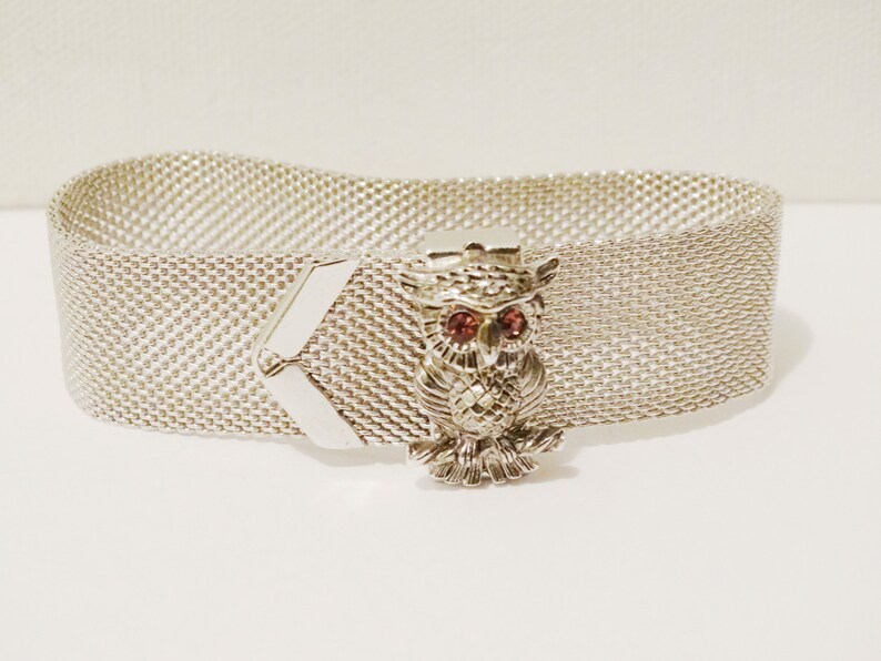 Sarah Cov Stamped Vintage Owl Mesh Bracelet. - Etsy
