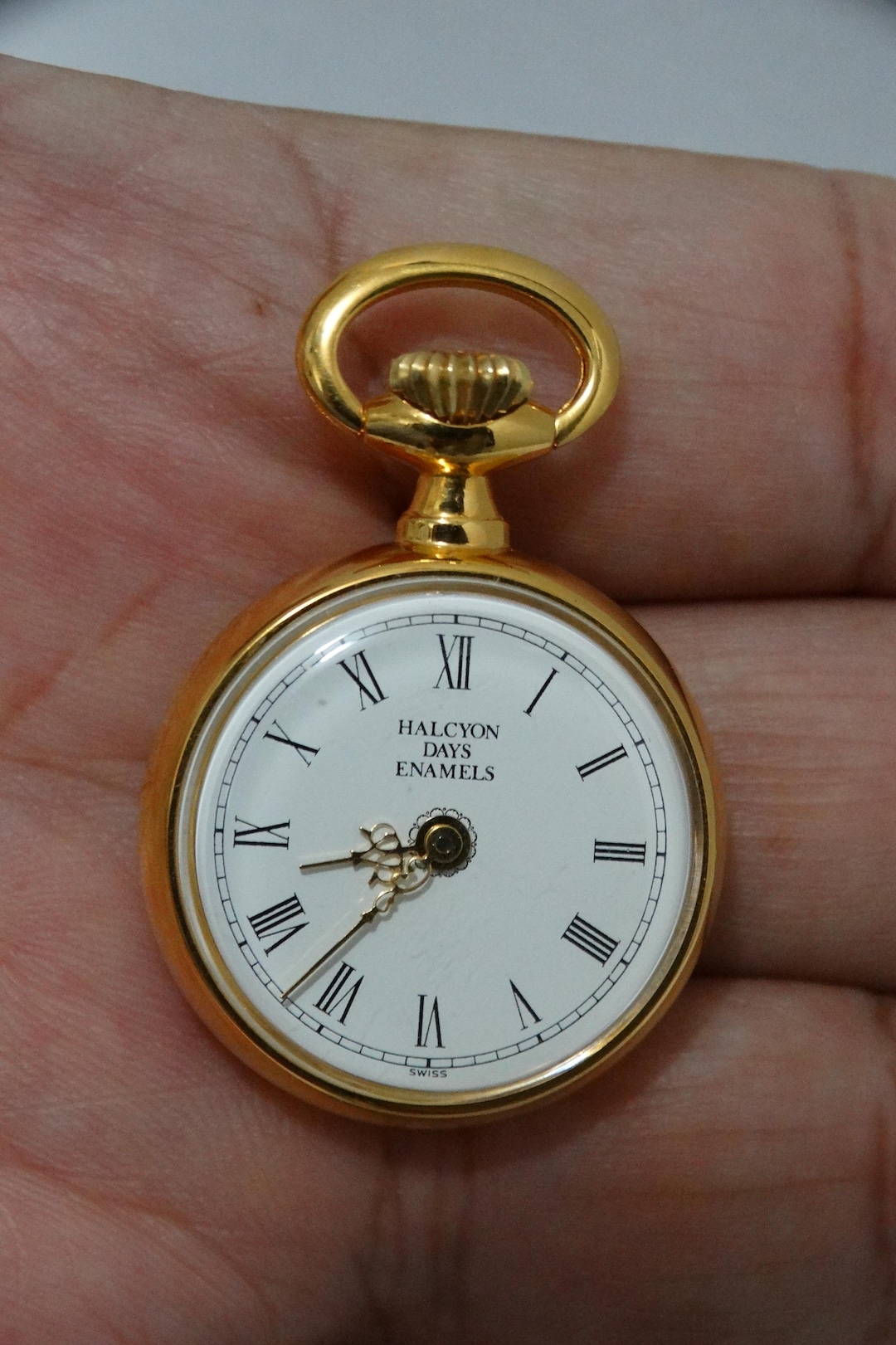 Halcyon Days Enamels Swiss Made Gold Tone Pocket Watch. as Is - Etsy