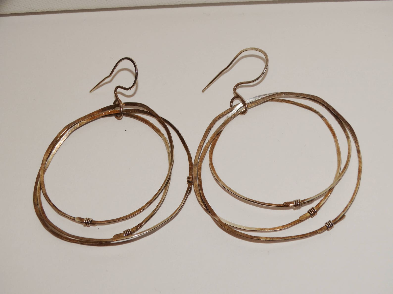Sterling Silver Triple Hoop Earrings. - Etsy