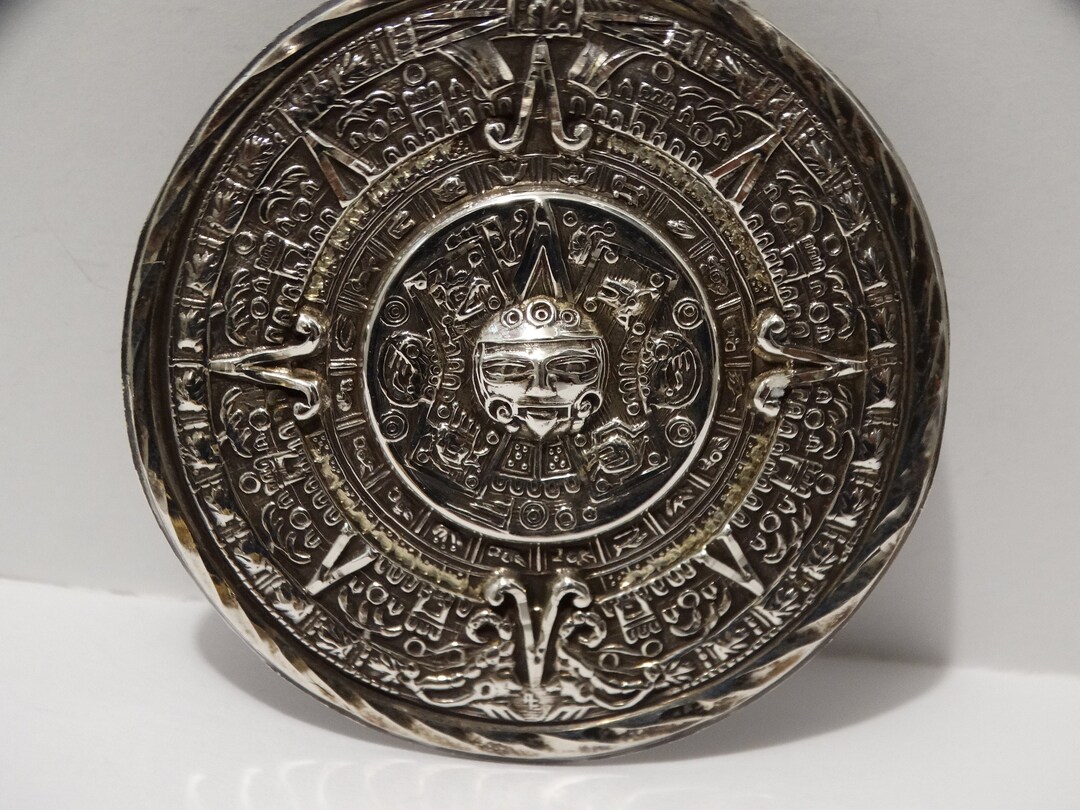 Solid 3D Sterling Silver MAYA Calendar Made in Mexico. - Etsy