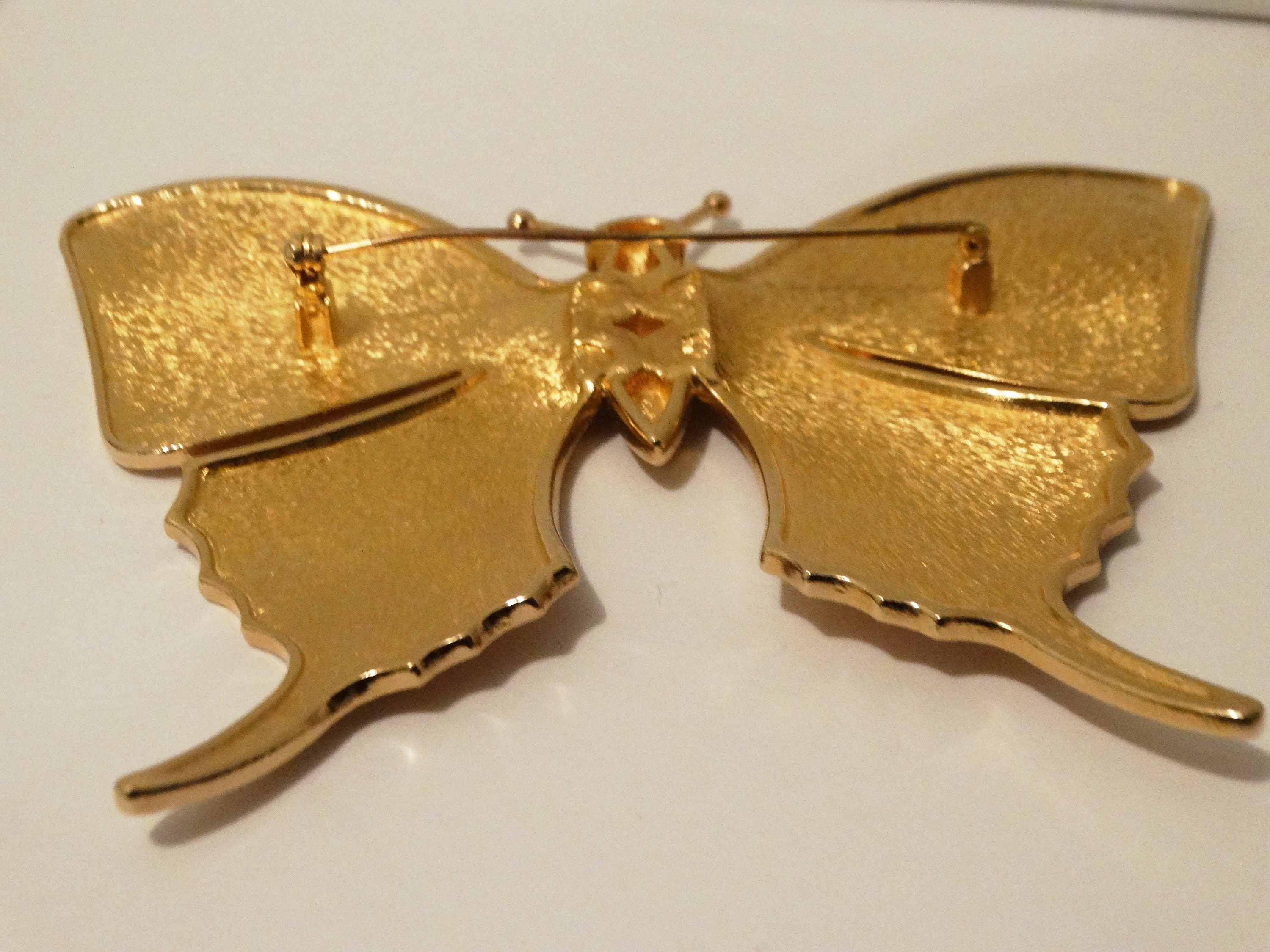 RARE Christian Dior HUGE Textured Gold Tone 3D Butterfly | Etsy