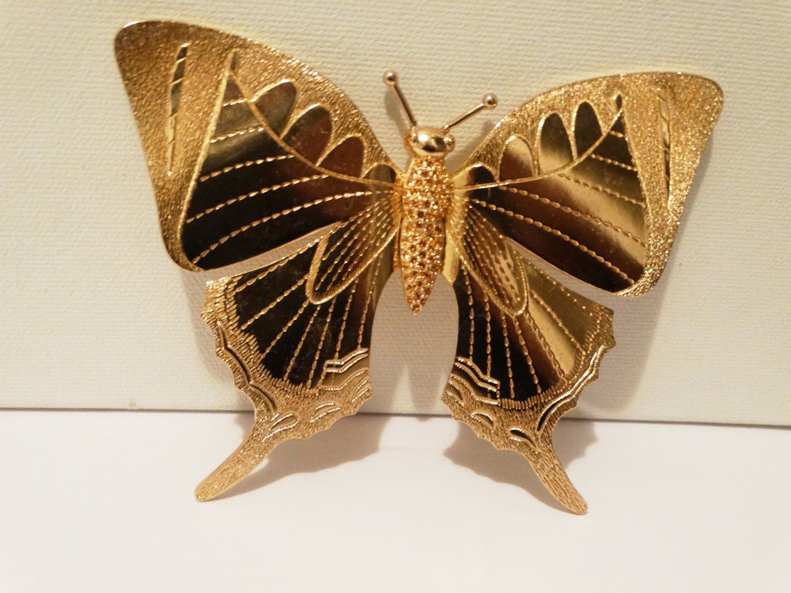 RARE Christian Dior HUGE Textured Gold Tone 3D Butterfly | Etsy