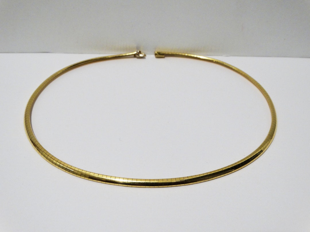 750k Gold 31.4g Italian Made Omega Choker Chain. - Etsy