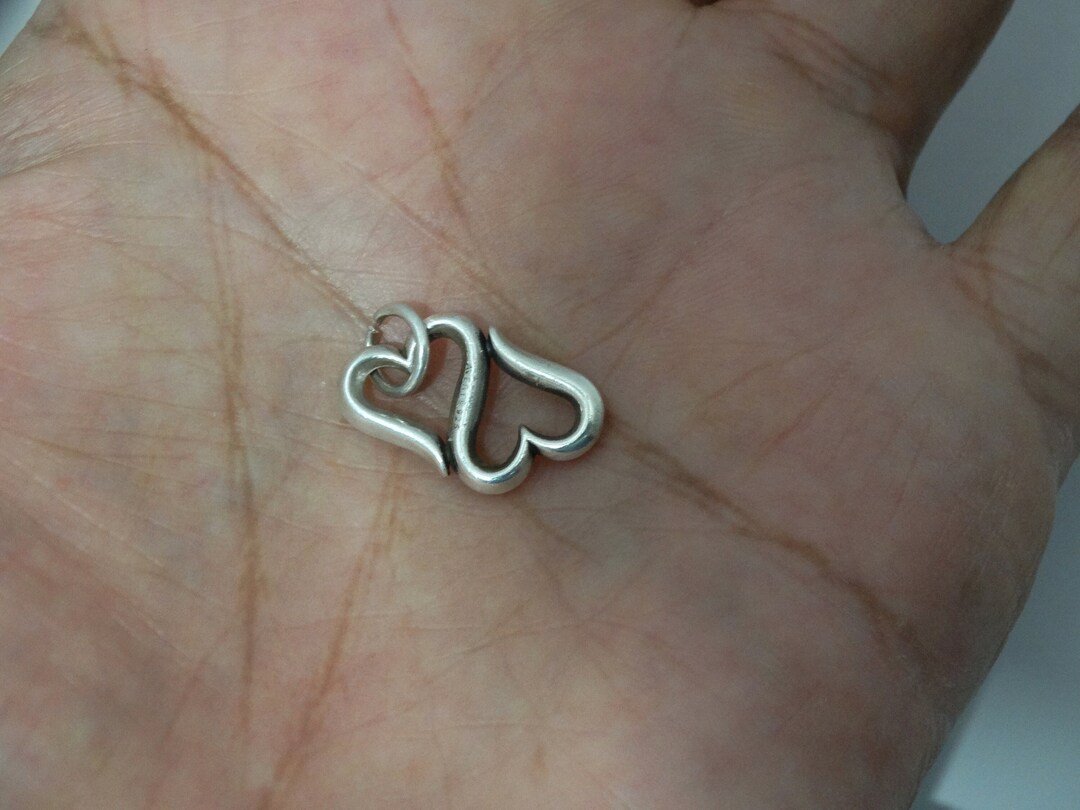 James Avery Sterling Silver Double Heart Charm. - Etsy
