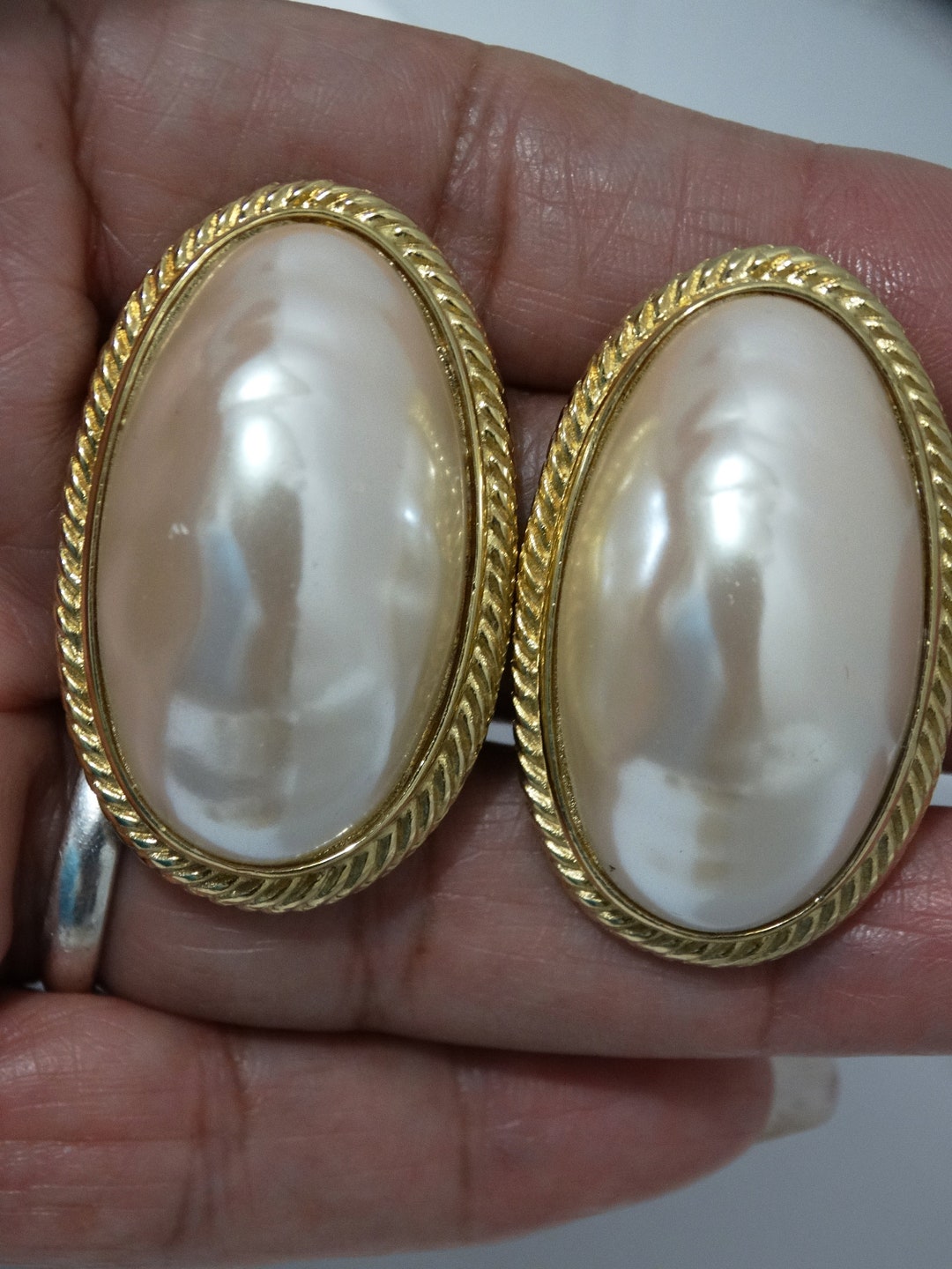 RARE Givenchy Paris New York Signed Large Pearl Clip Earrings. - Etsy