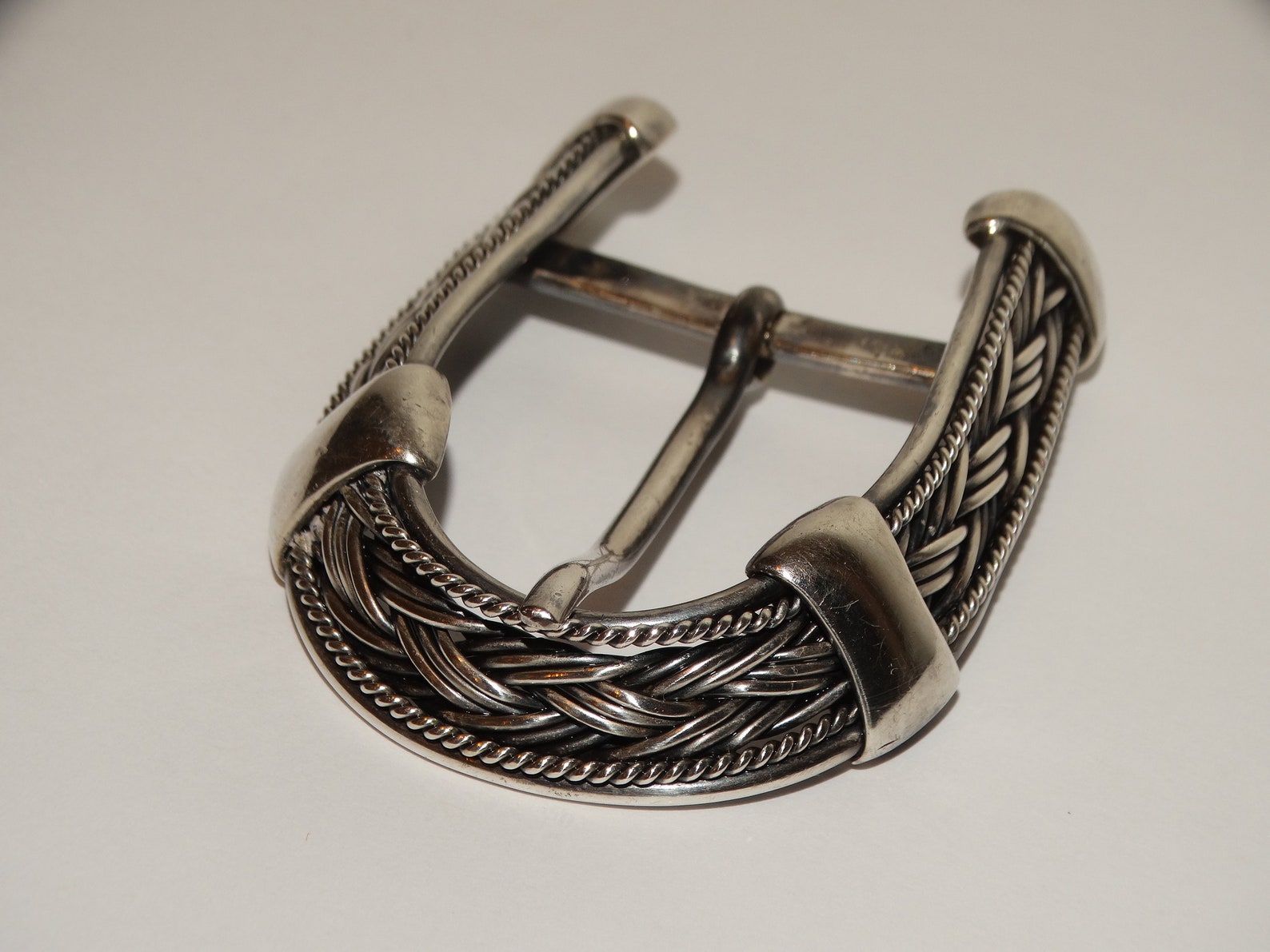 Ron Rizzo Sterling Silver Handmade Basket Weave Design Buckle - Etsy