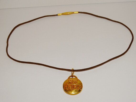 14K gold fused with copper Amulet, 1" diameter "I Am … - Gem