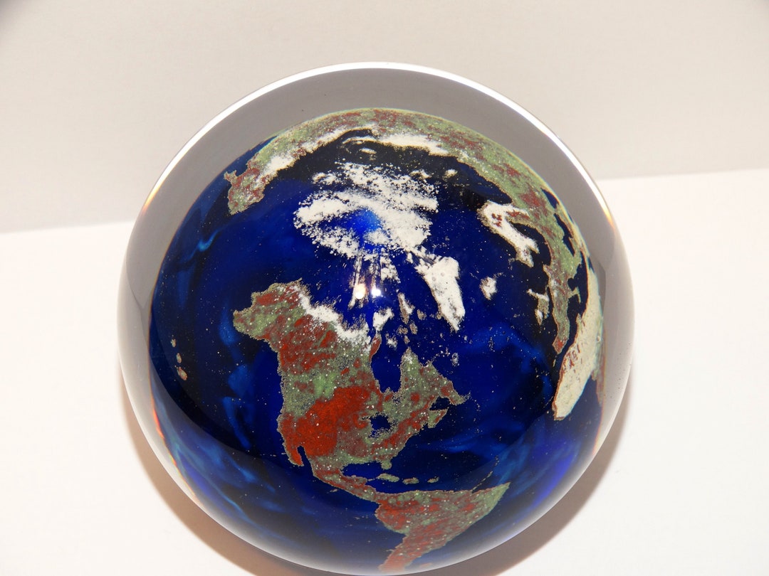 Lundberg Studios Earth Art Glass Paperweight. - Etsy