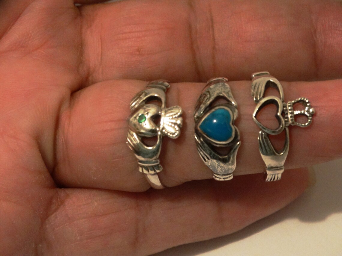 Sterling Silver Claddagh rings. | Etsy