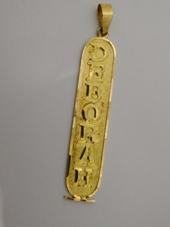 14k Gold "DEBORAH" Name Egyptian Scripture on The Oth… - Gem