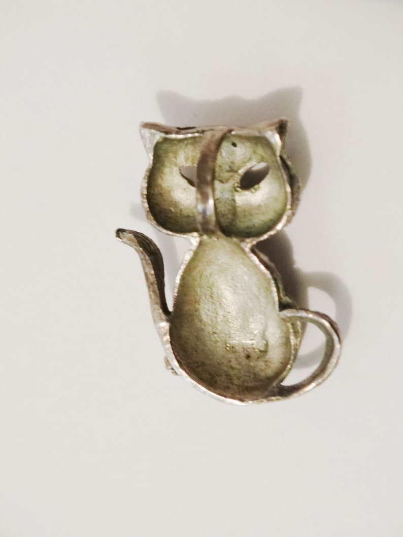 Sterling Silver Cat Pendant. - Etsy