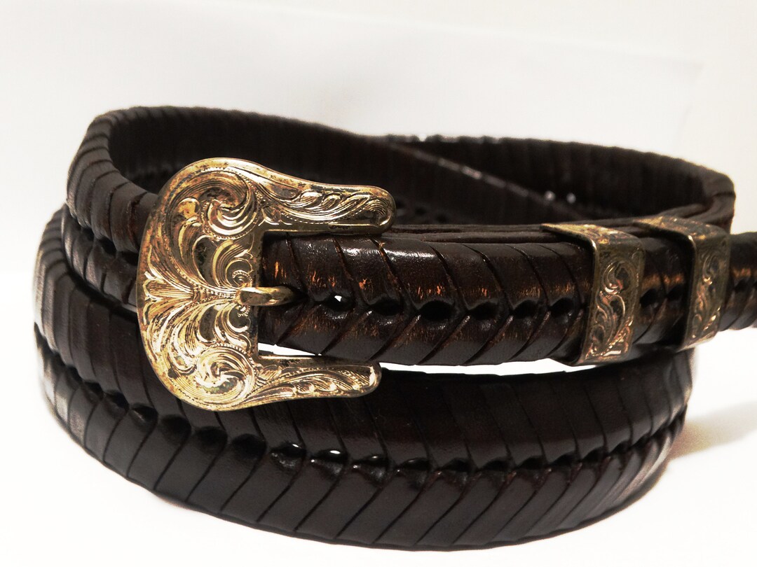 Vogt Designer Buckle and Belt Solid Sterling Silver Hand-engraved ...