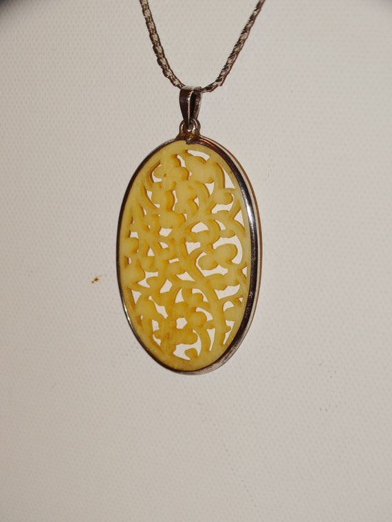 Vintage large carved bone - Gem