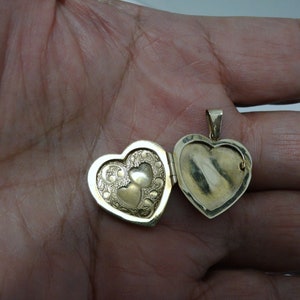 10k Gold Double Heart Locket Pendant. - Etsy