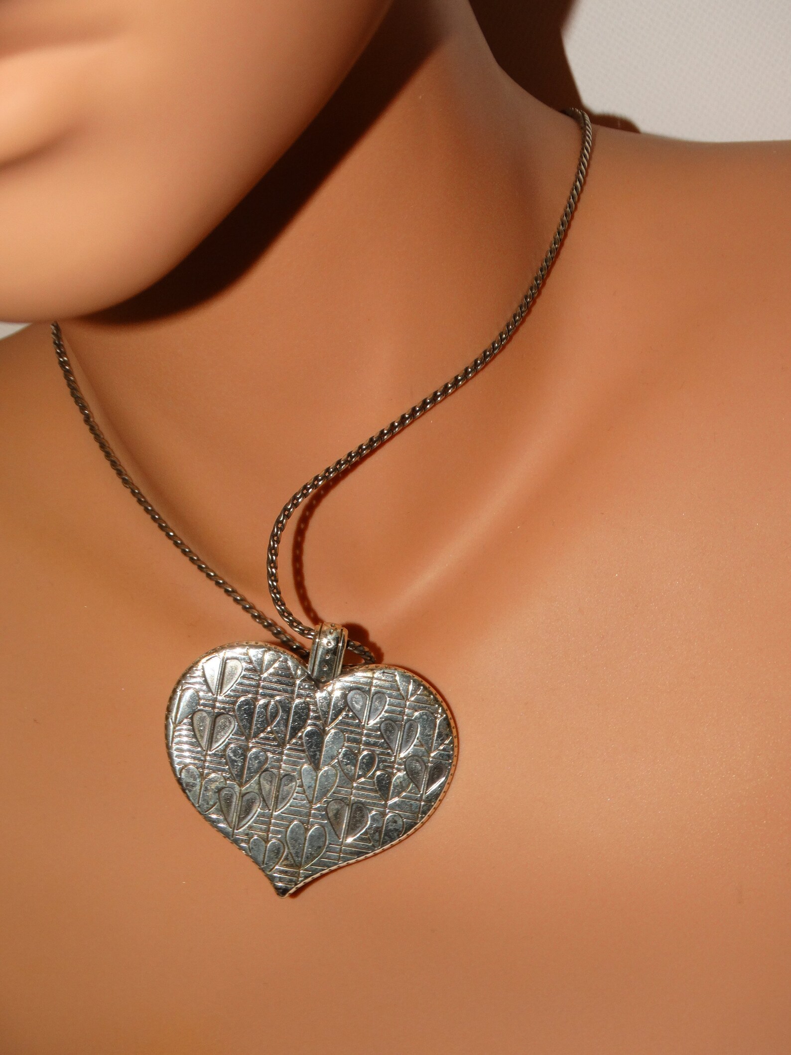 Brighton Love Heart Enamel Silver Tone Reversible Necklace. - Etsy