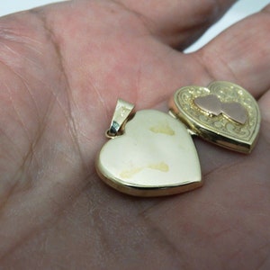 10k Gold Double Heart Locket Pendant. - Etsy