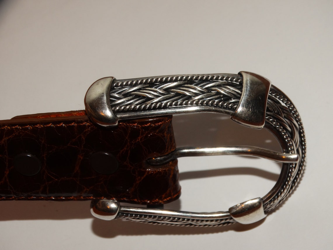 Ron Rizzo Sterling Silver Handmade Basket Weave Design Buckle - Etsy