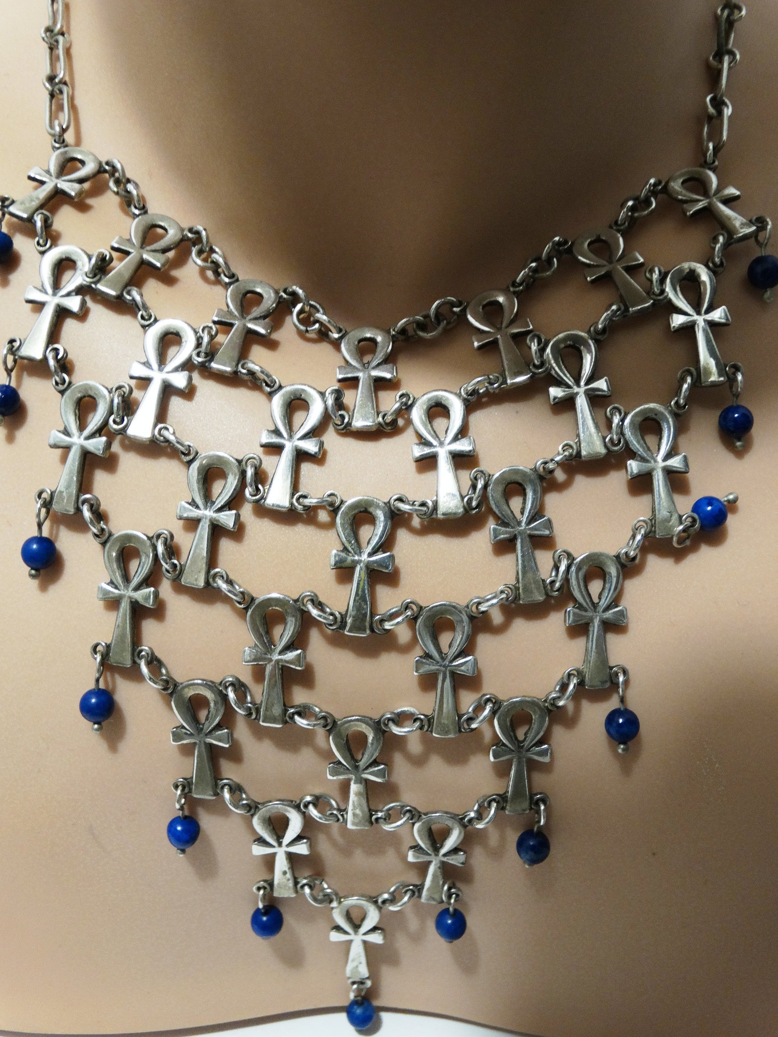 Extremely RARE Sterling Silver Egyptian Cross & Lapis Lazuli - Etsy