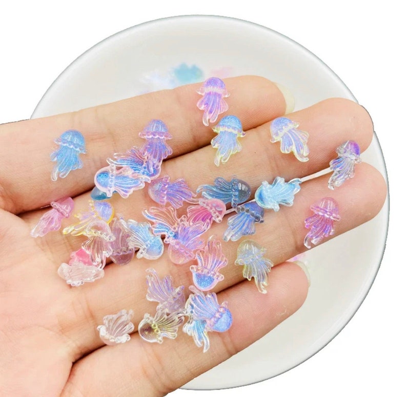 100 Pcs Tiny Jellyfish Table Scatters Resin Sea Life Confetti - Etsy