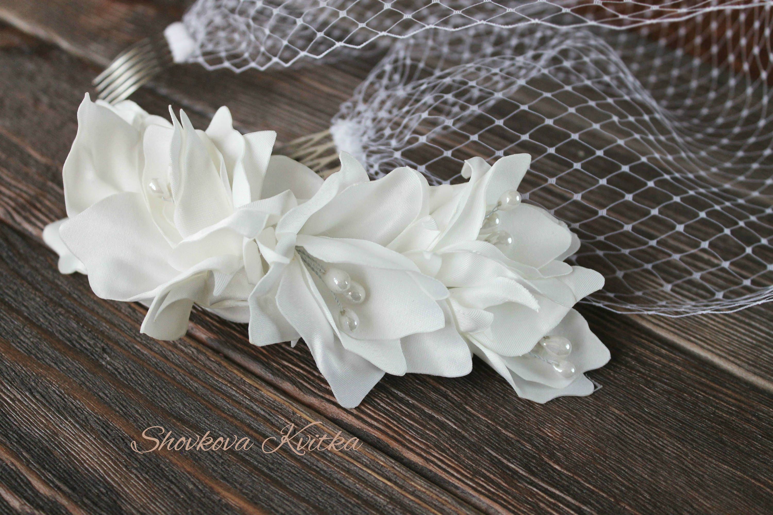 Elegant Bridal Orchids Headpiece Vine Wedding Fascinator - Etsy