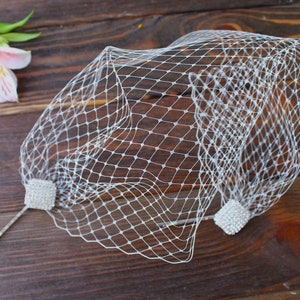Bridal Bandeau Birdcage Veil, Wedding Face Veil, Plain Bird Cage Veil ...